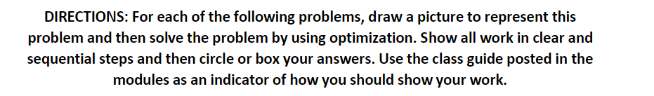 Solved DIRECTIONS: For each of the following problems, draw | Chegg.com
