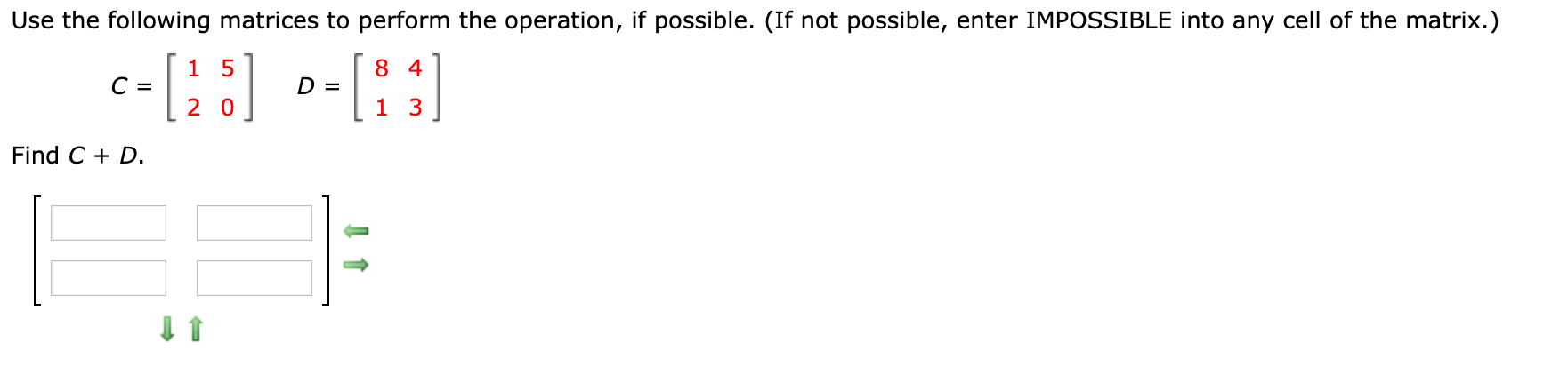 Solved Use the following matrices to perform the operation, | Chegg.com