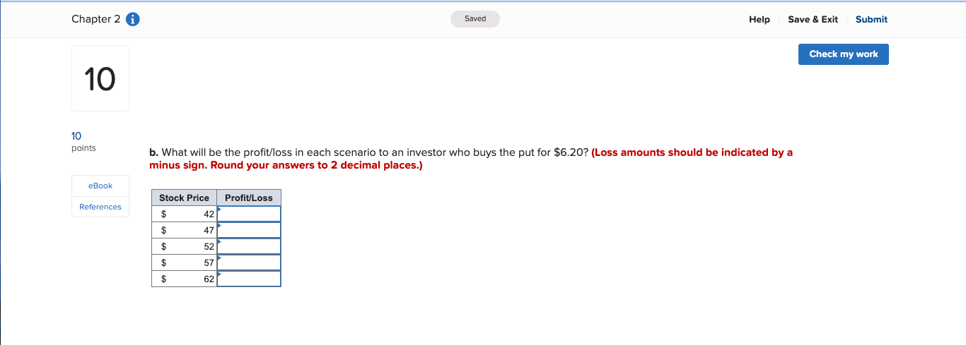 Solved Chapter 2 i Saved Help Save & Exit Submit Check my | Chegg.com