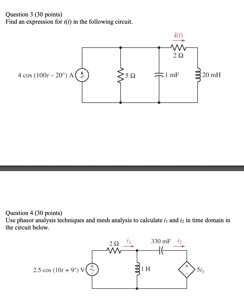 Solved Question 3 (30 ﻿points)Find an ﻿expression for | Chegg.com