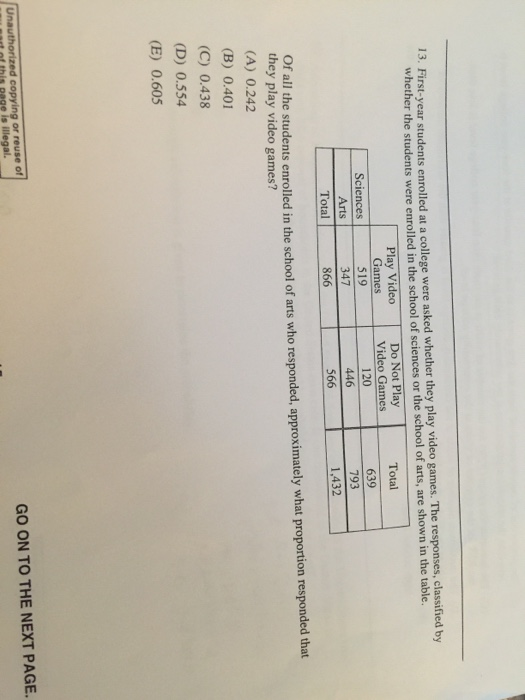 Solved 13. First-year students enrolled at a college were | Chegg.com