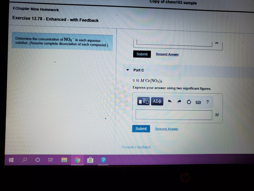 Solved Copy of chem 103 sample Chapter Nine Homework | Chegg.com