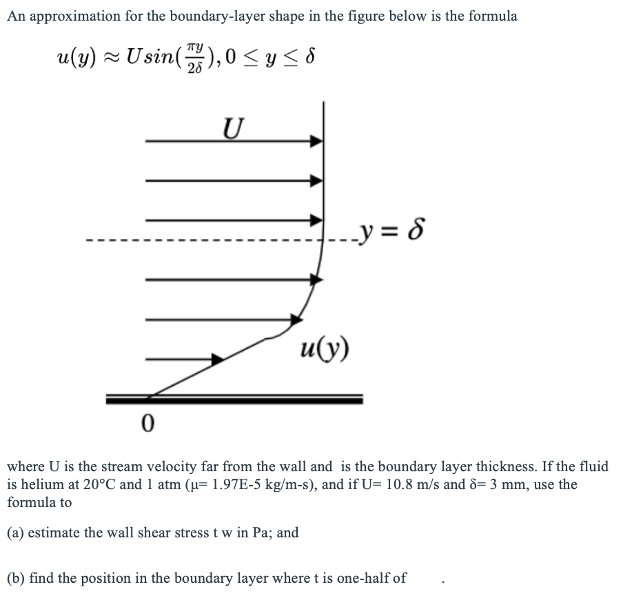Solved An Approximation For The Boundary Layer Shape In The 6636