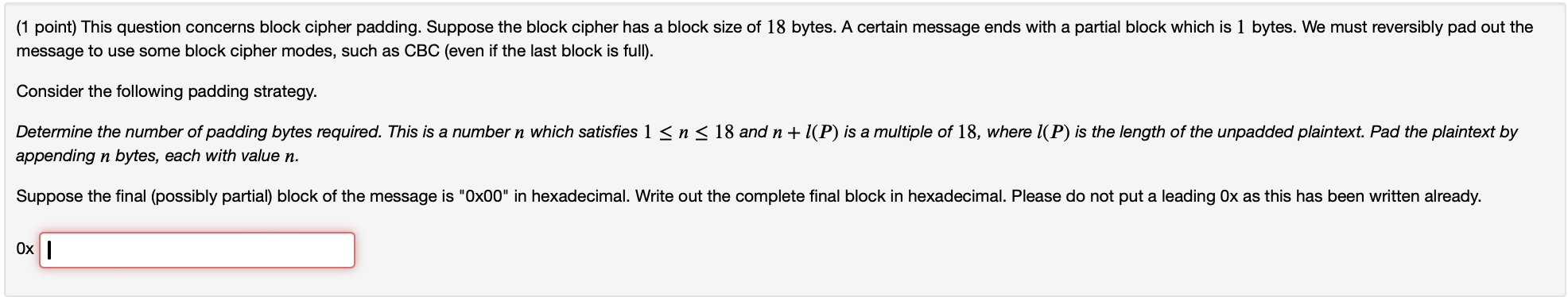 Solved Cryptography: I will rate. message to use some block | Chegg.com