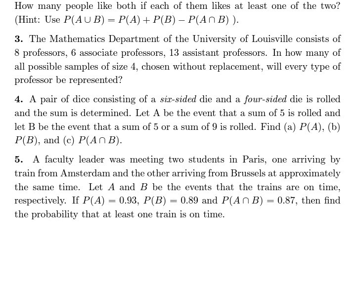 Solved How many people like both if each of them likes at | Chegg.com