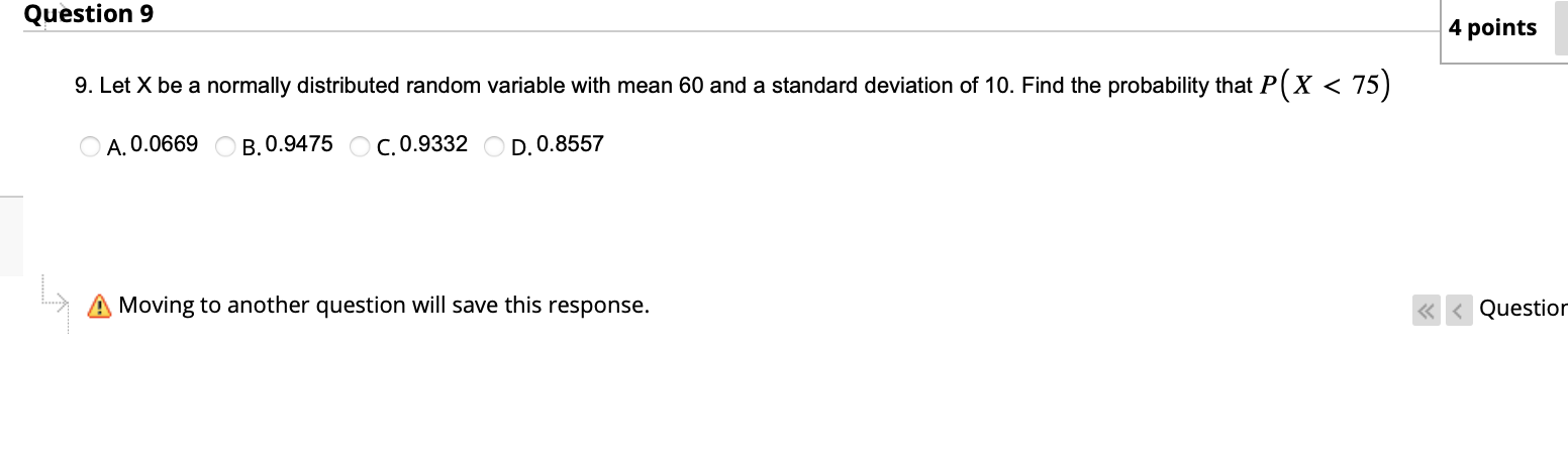 Solved 9. Let X be a normally distributed random variable | Chegg.com
