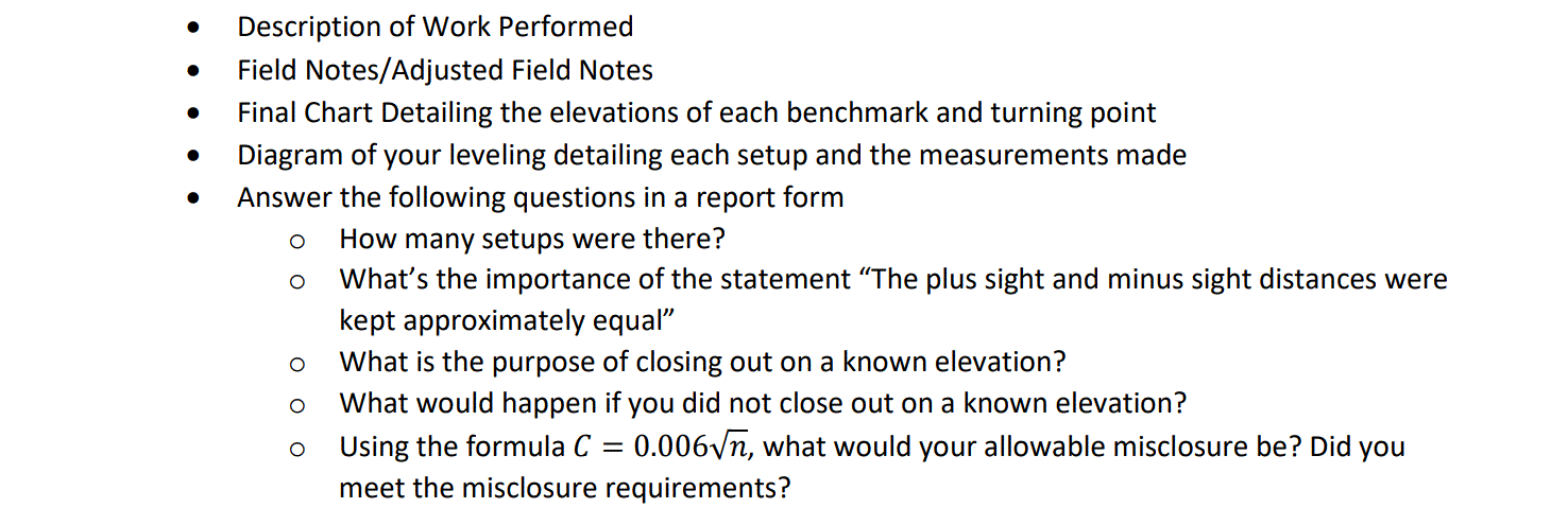 Solved A differential leveling loop began and closed on BM | Chegg.com