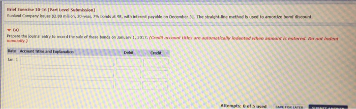 Solved Brief Exercise 10-16 (Part Level Submission) Sular d | Chegg.com