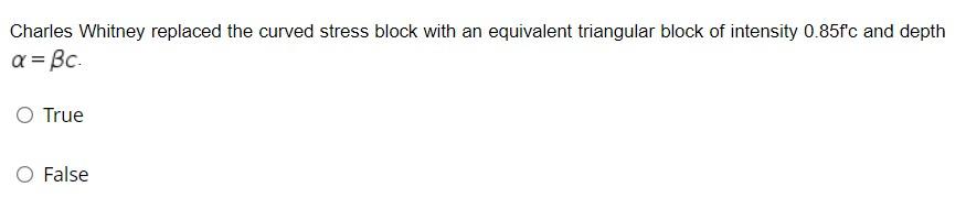 Solved Charles Whitney replaced the curved stress block with | Chegg.com