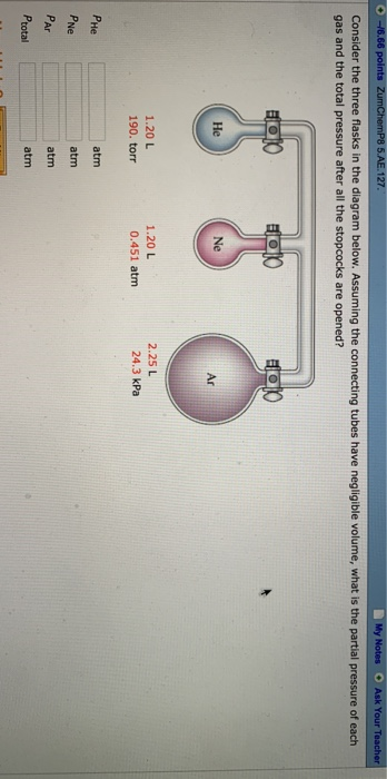 Solved 5.AE. 127 Consider the three flasks in the diagram | Chegg.com