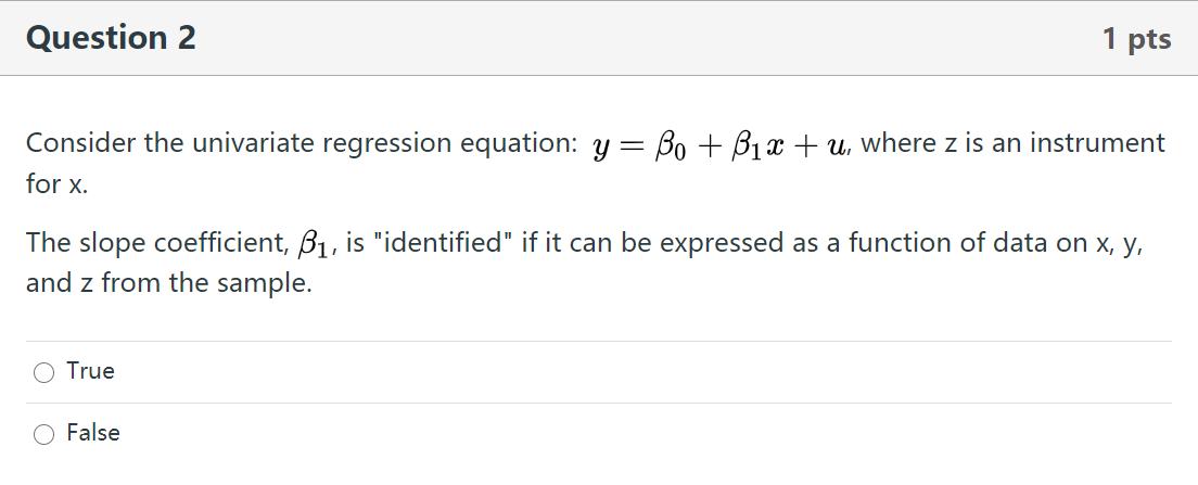 Solved Question 2 1 pts Consider the univariate regression | Chegg.com