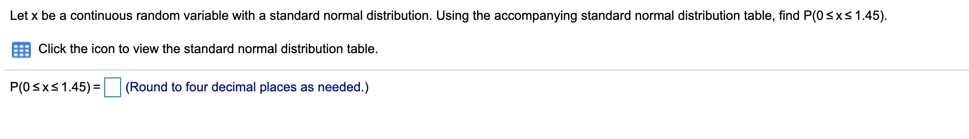 Solved Let x be a continuous random variable with a standard | Chegg.com