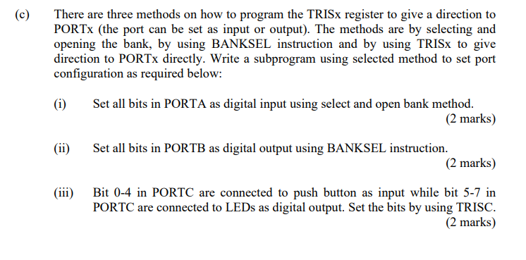 (c) There are three methods on how to program the | Chegg.com