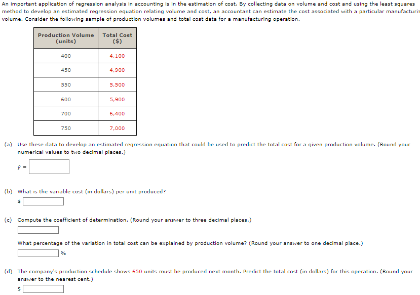 Solved An Important Application Of Regression Analysis In