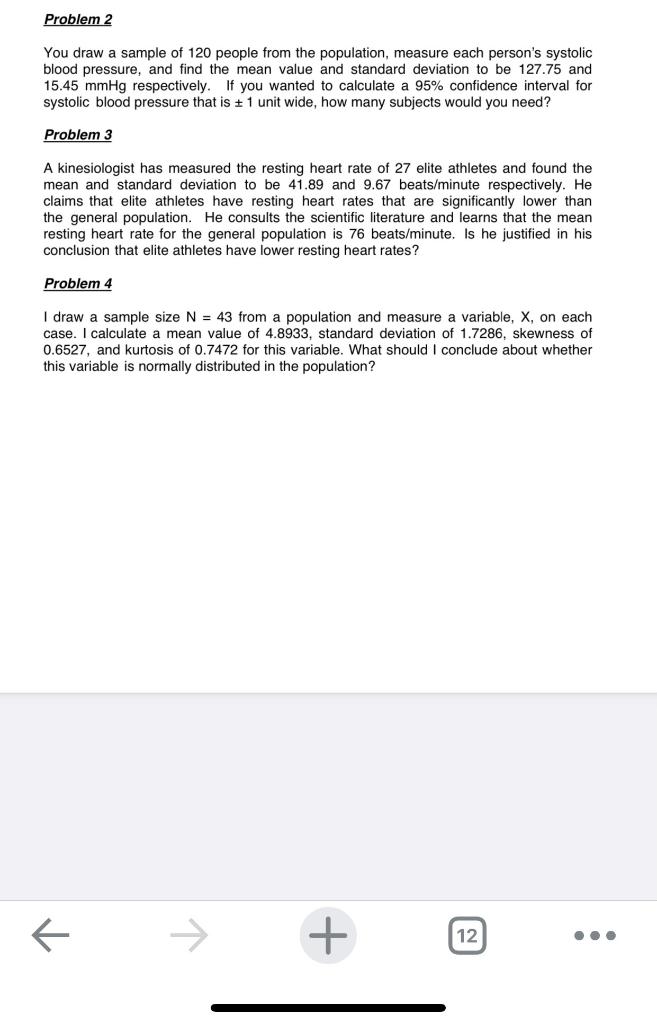 Solved Problem 2 You draw a sample of 120 people from the | Chegg.com