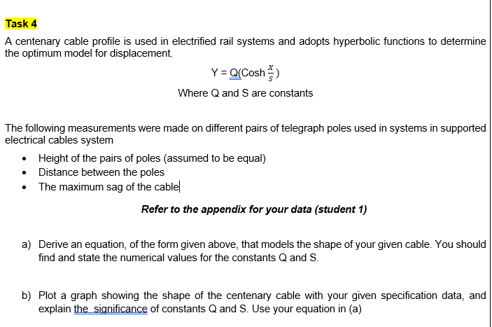Solved Appendix data as follows Pole height = 150 m | Chegg.com