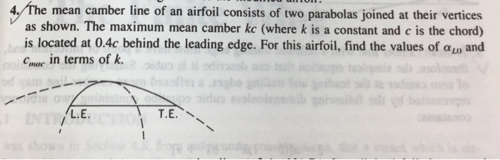 Solved 4.The mean camber line of an airfoil consists of two | Chegg.com