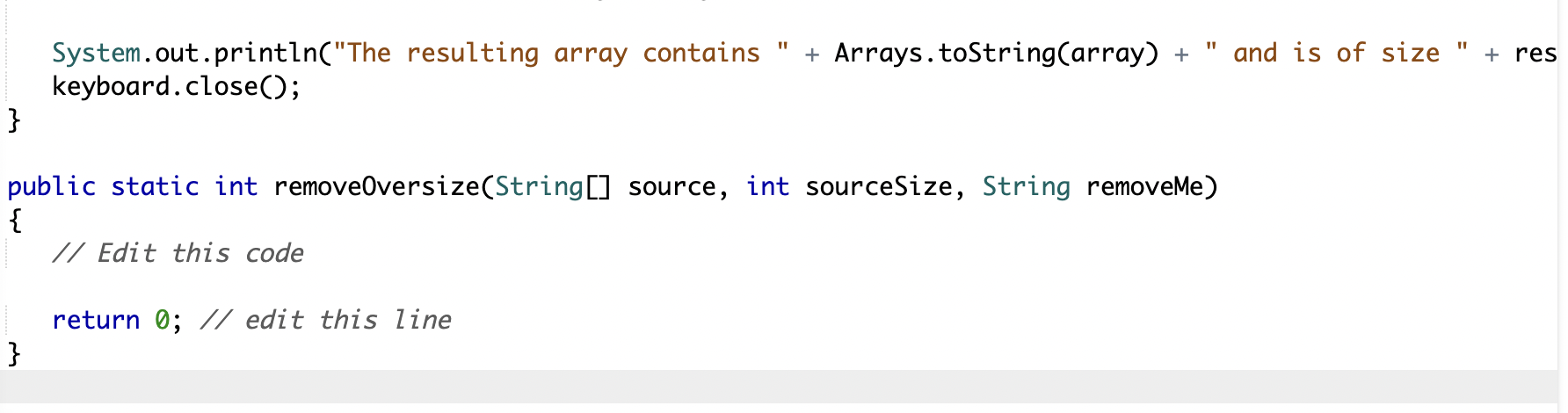 Solved 223 Remove From Oversize Array Given An Oversize 