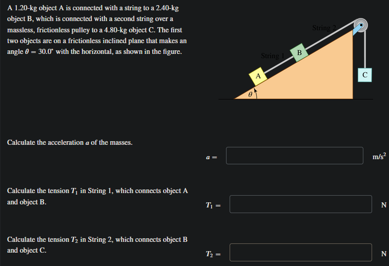 Solved A 1.20-kg object A is connected with a string to a | Chegg.com