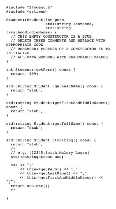 Solved #ifndef STUDENT H #define STUDENT H #include | Chegg.com