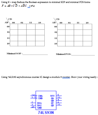 Solved Using K-map Reduce the Boolean expression to minimal | Chegg.com