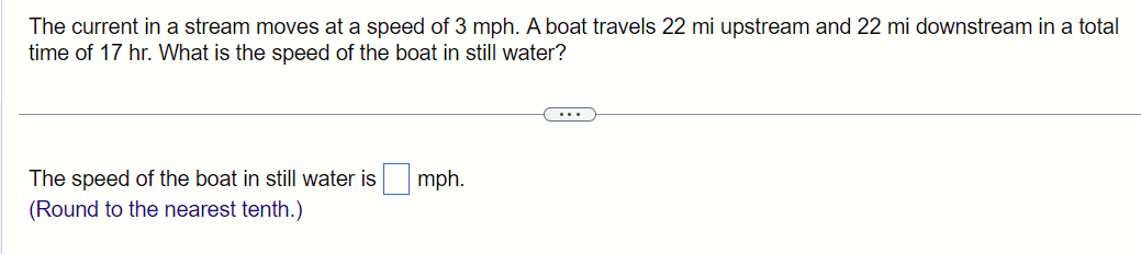 Solved The current in a stream moves at a speed of 3mph. A | Chegg.com
