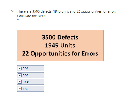 Solved 26→ ﻿There are 3500 ﻿defects, 1945 ﻿units and 22 | Chegg.com