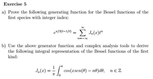 Solved Exercise 5 a) Prove the following generating function | Chegg.com