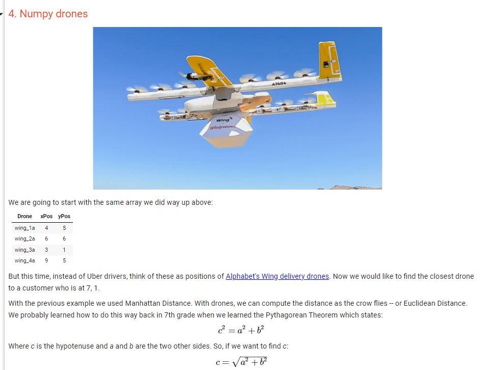 Solved 4. Numpy drones We are going to start with the same | Chegg.com