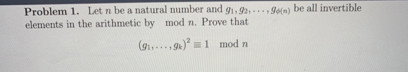 Solved Problem 1. ﻿Let n ﻿be a natural number and | Chegg.com