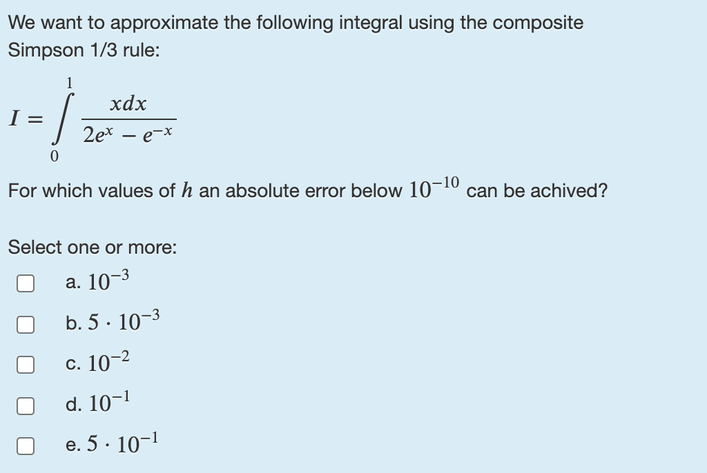 Solved We want to approximate the following integral using | Chegg.com