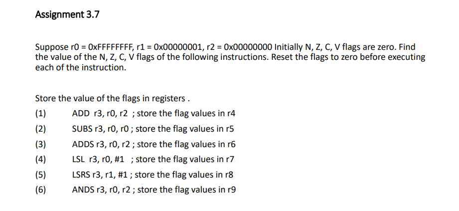 Solved Suppose r0=0xFFFFFFFF,r1=0×00000001,r2=0×00000000 | Chegg.com