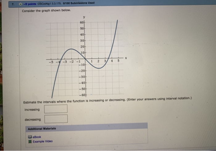 Solved 9. O -1 points OSColAlg 1 3.3.182. 0/100 Submissions | Chegg.com Solved 9. O -1 points OSColAlg 1 3.3.182. 0/100 Submissions | Chegg.com