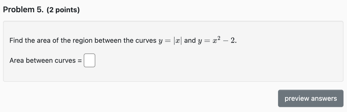 Solved Find the area of the region between the curves y=∣x∣ | Chegg.com