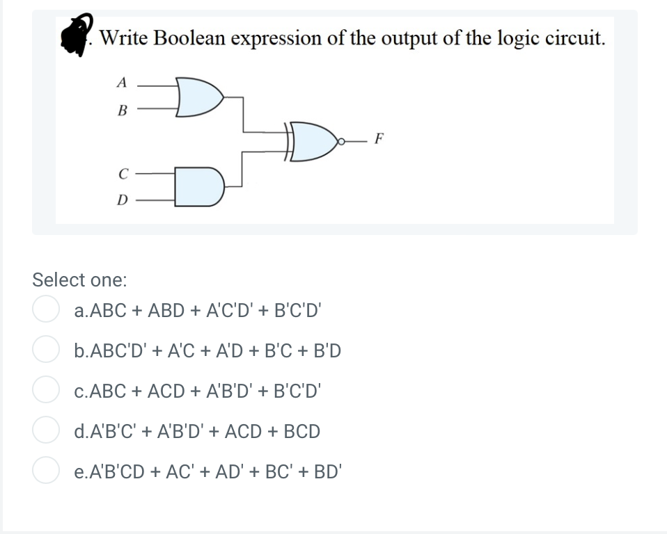 Solved Write Boolean expression of the output of the logic | Chegg.com