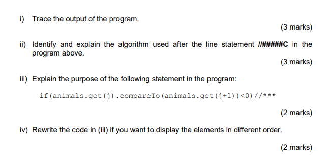 Solved c) According to the following program segment answer | Chegg.com