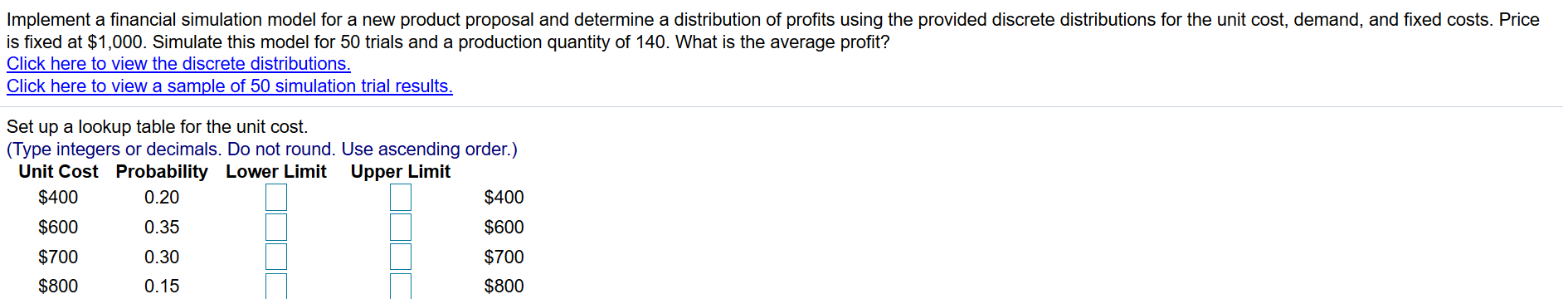 Implement a financial simulation model for a new | Chegg.com
