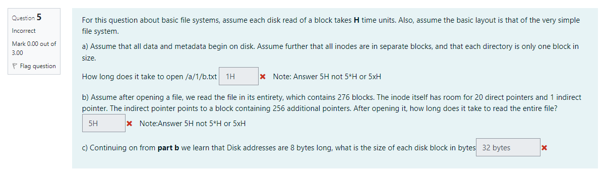 Solved Question 5 For this question about basic file | Chegg.com