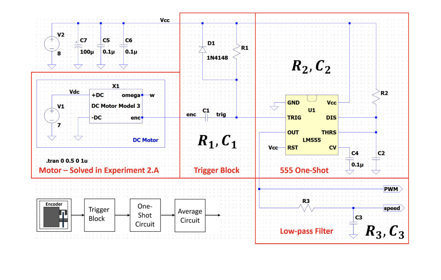 Solved Vcc V2 C7 C5 C6 D1 R1 8 100μ 0.1μ 0.17 1N4148 H R2, | Chegg.com