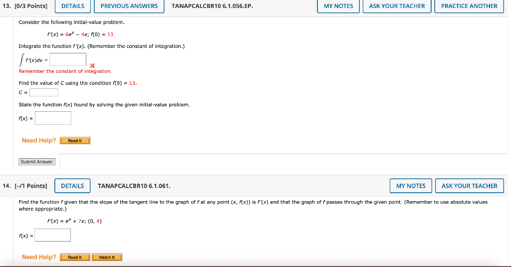 Solved 13. [0/3 Points] DETAILS PREVIOUS ANSWERS | Chegg.com