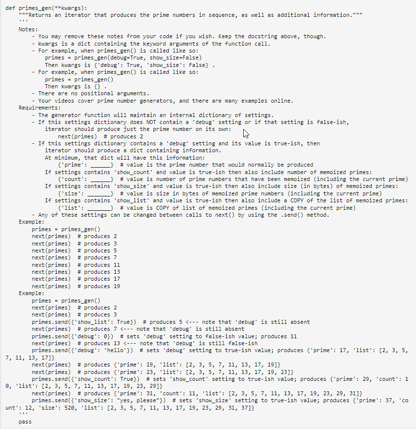 Solved Solve this python generator problem | Chegg.com