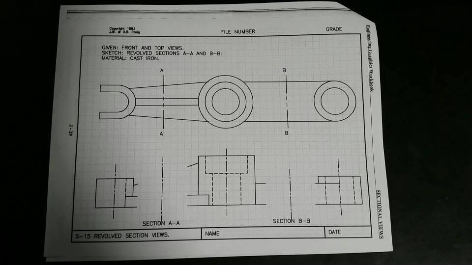 Solved FILE NUMBER .8. Craig GIVEN: FRONT AND TOP VIEWS. | Chegg.com