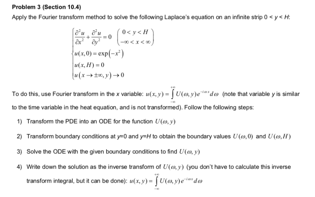 Problem 3 (Section 10.4) Apply the Fourier transform | Chegg.com