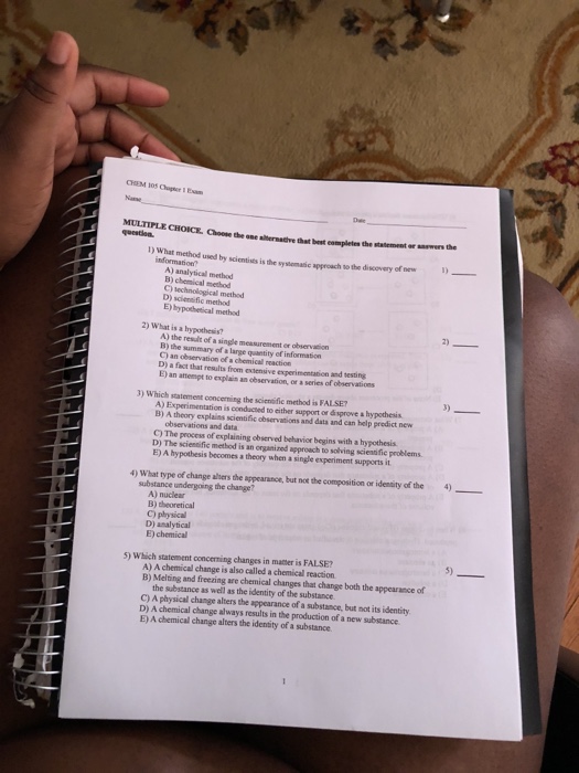 Solved CHEM 105 Ch MULTIPLE CHOIC ose altermacve that lbest | Chegg.com