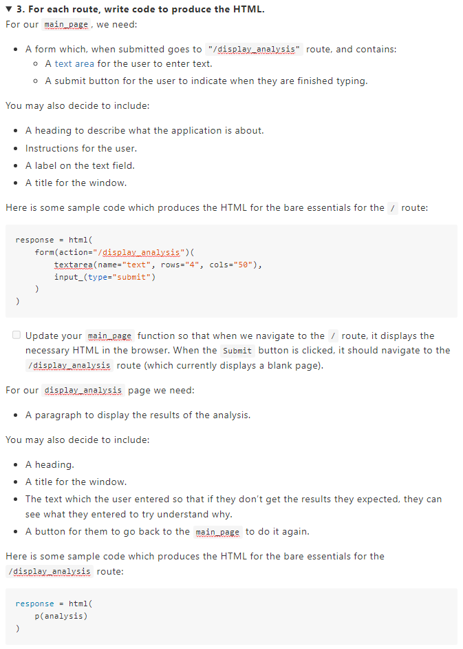 Solved Task: Write a Flask web server that analyses text. On | Chegg.com