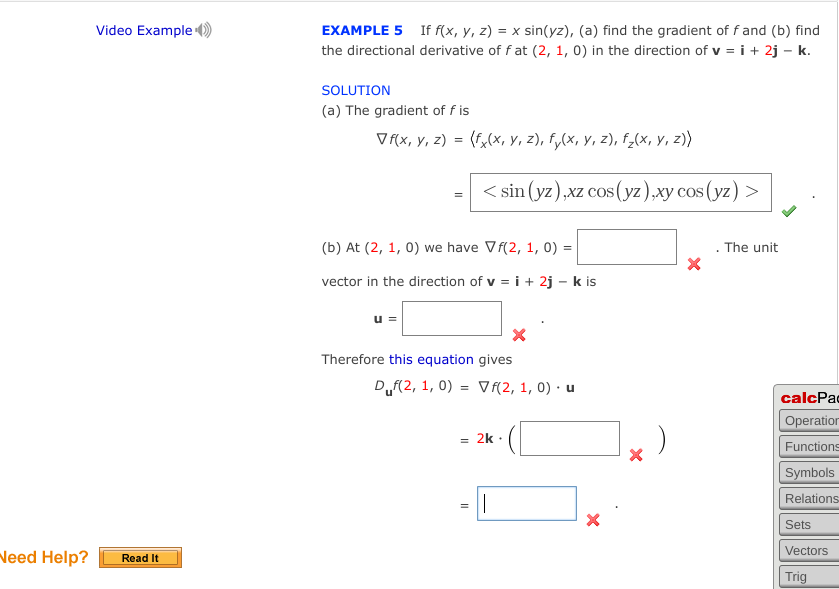 Solved EXAMPLE 5 If f(x,y,z)=xsin(yz), (a) ﻿find the | Chegg.com