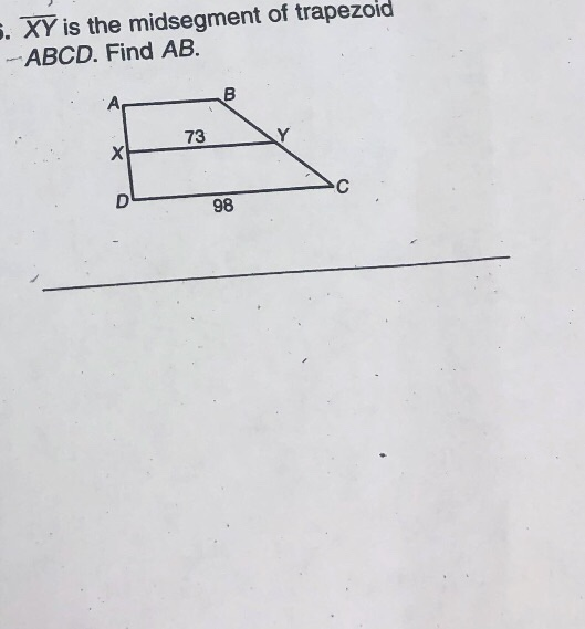 Solved . XY is the midsegment of trapezoid -ABCD. Find AB. B | Chegg.com