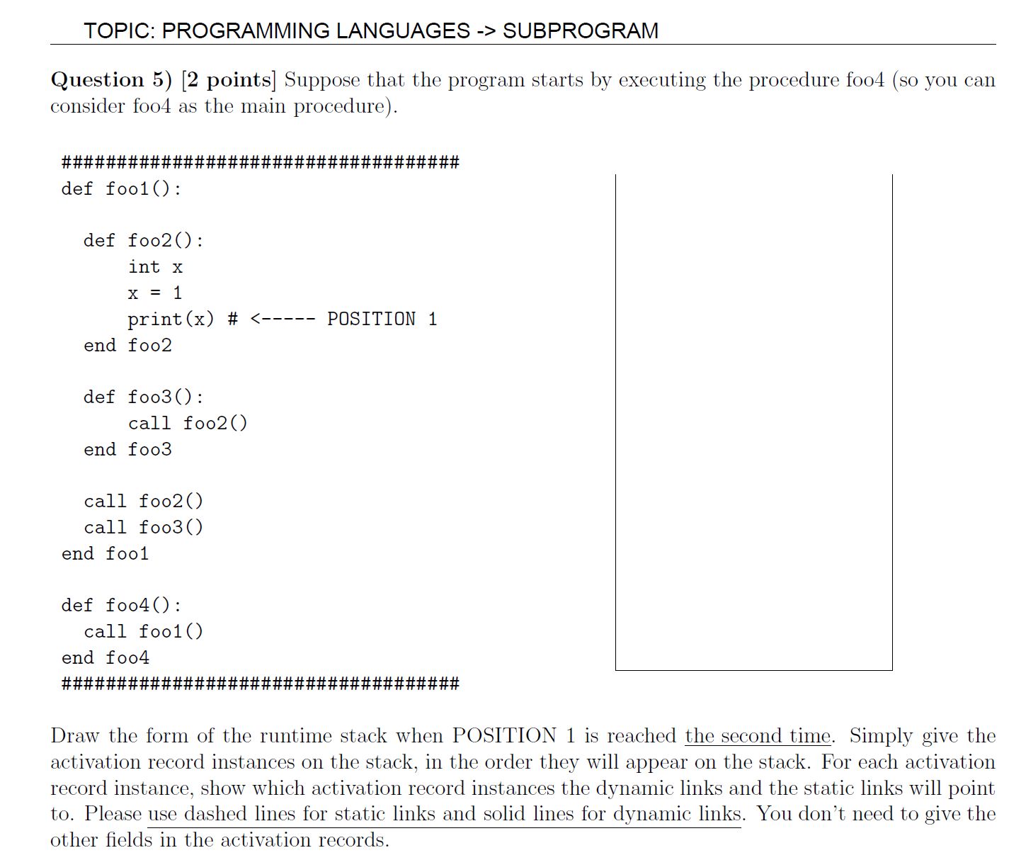 Solved Question 5) [2 points] Suppose that the program | Chegg.com