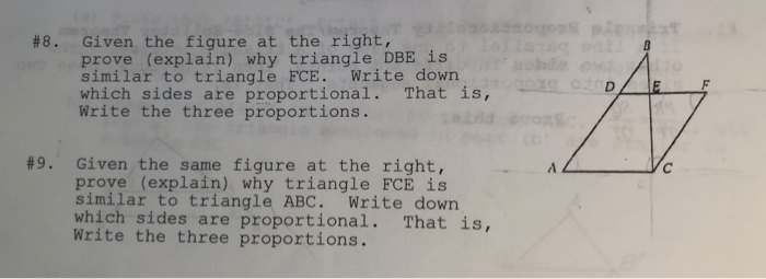 Solved #8. Given the figure at the right, prove (explain) | Chegg.com