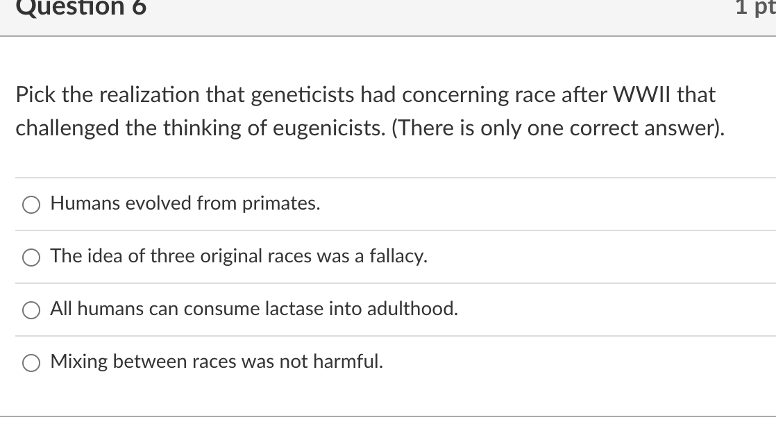 Solved Pick the realization that geneticists had concerning | Chegg.com